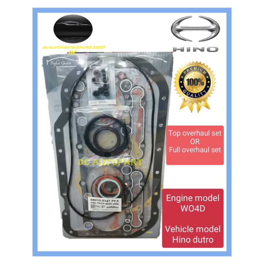 HINO DUTRO TRUCK WO4D ENGINE TOP OR FULL OVERHAUL GASKET SET | Shopee ...