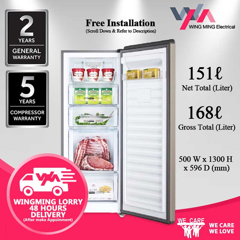 Haier 168L Upright Refrigerator 1 Door/Peti Beku 1 Pintu (BD-168WL ...