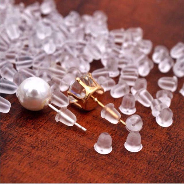 🔥Ready Stock🔥20pcs Plastic Ear Plug Transparent Rubber Ear Nut Ear ...