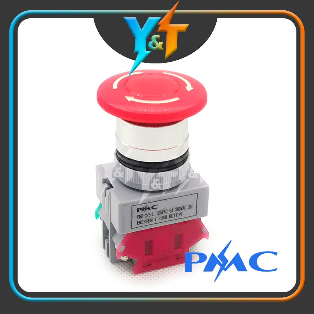 PMC 22MM/25MM EMERGENCY PUSH BUTTON TURN TO RESET PBE-2/5-L | Shopee ...