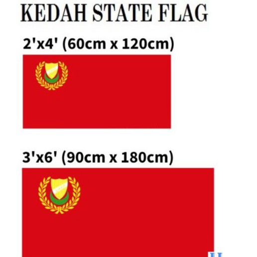 Flag Kedah 2ft x 4ft / 3ft x 6ft/2ftx8ft ( Bendera Kedah ) | Shopee ...