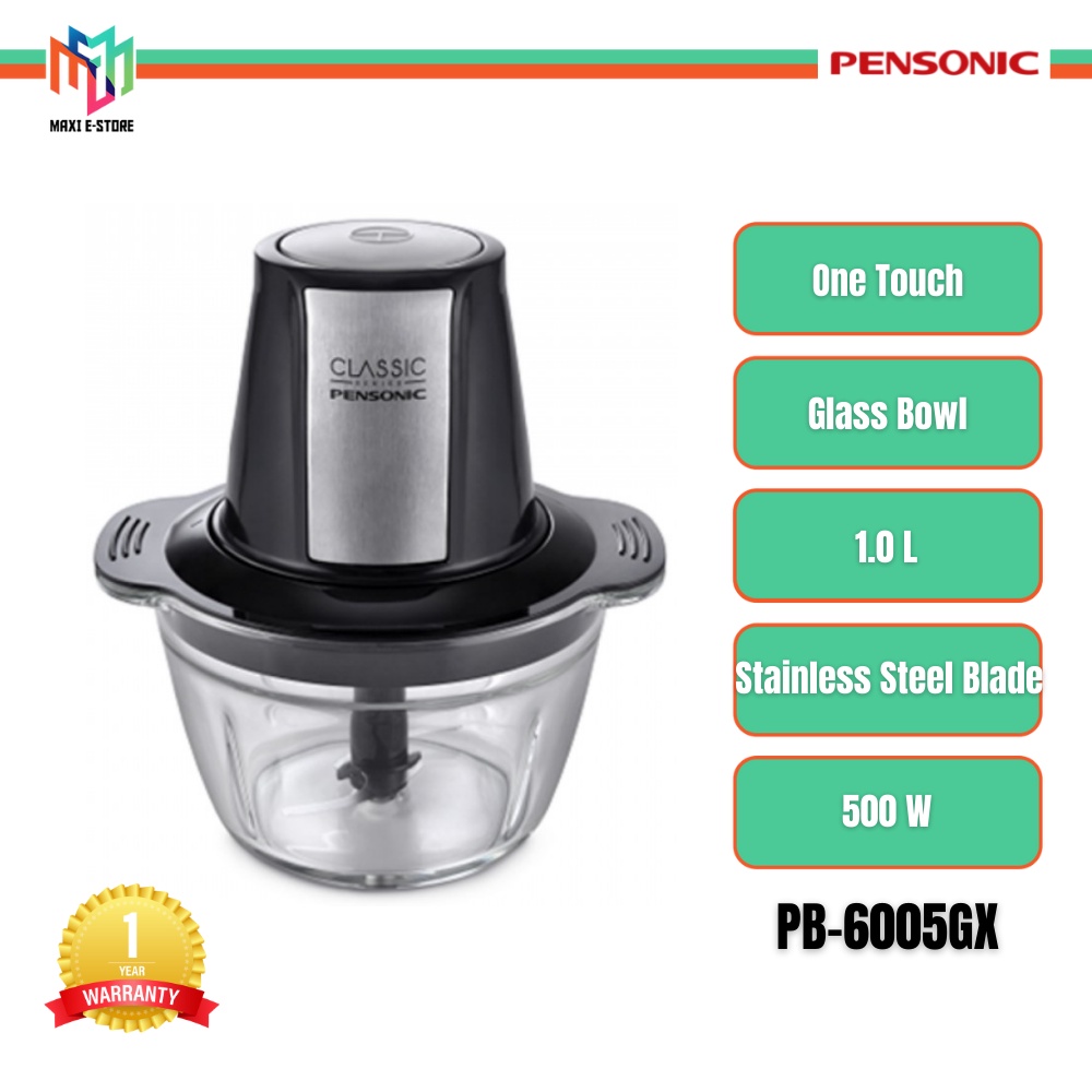 Pensonic Electric Food Chopper PB-6005GX One Touch (1L) PB6005GX ...