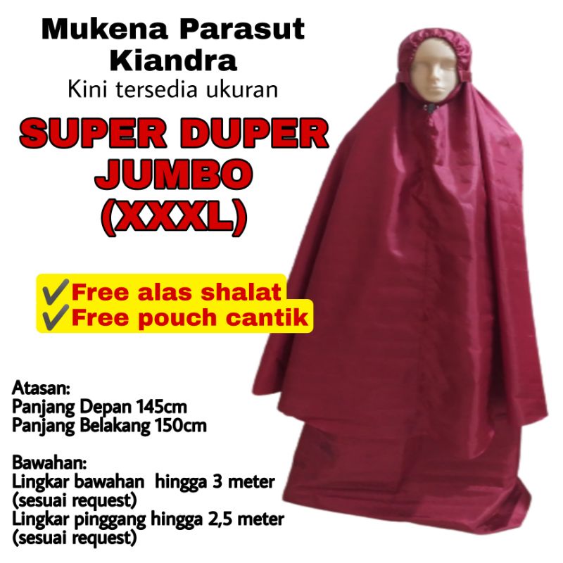 (PREMIUM) Xxxl Super Jumbo Rukuh 4L Parachute Prayer Gown Size Can ...
