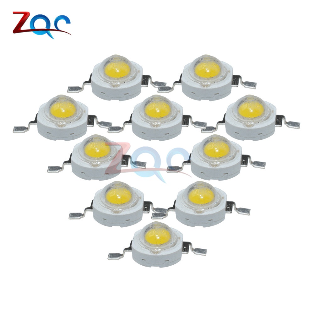 10PCS 1W LED Bulbs High Power Lamp SMD Beads Pure White 100-110LM ...