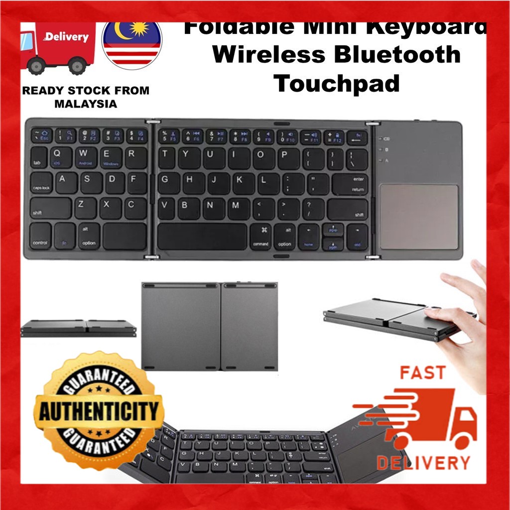 [Ready Stock] FOLDABLE ULTRA-SLIM PORTABLE BLUETOOTH KEYBOARD B033 ...