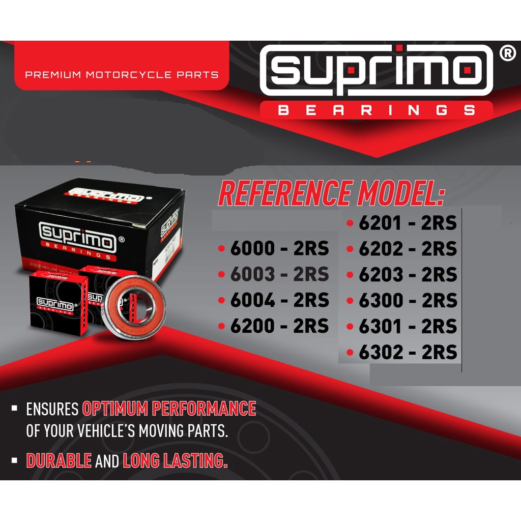 SUPRIMO BEARING 6000 6200 6201 6202 6203 6004 6300 6301 6302 6003 BEARING | Shopee Malaysia