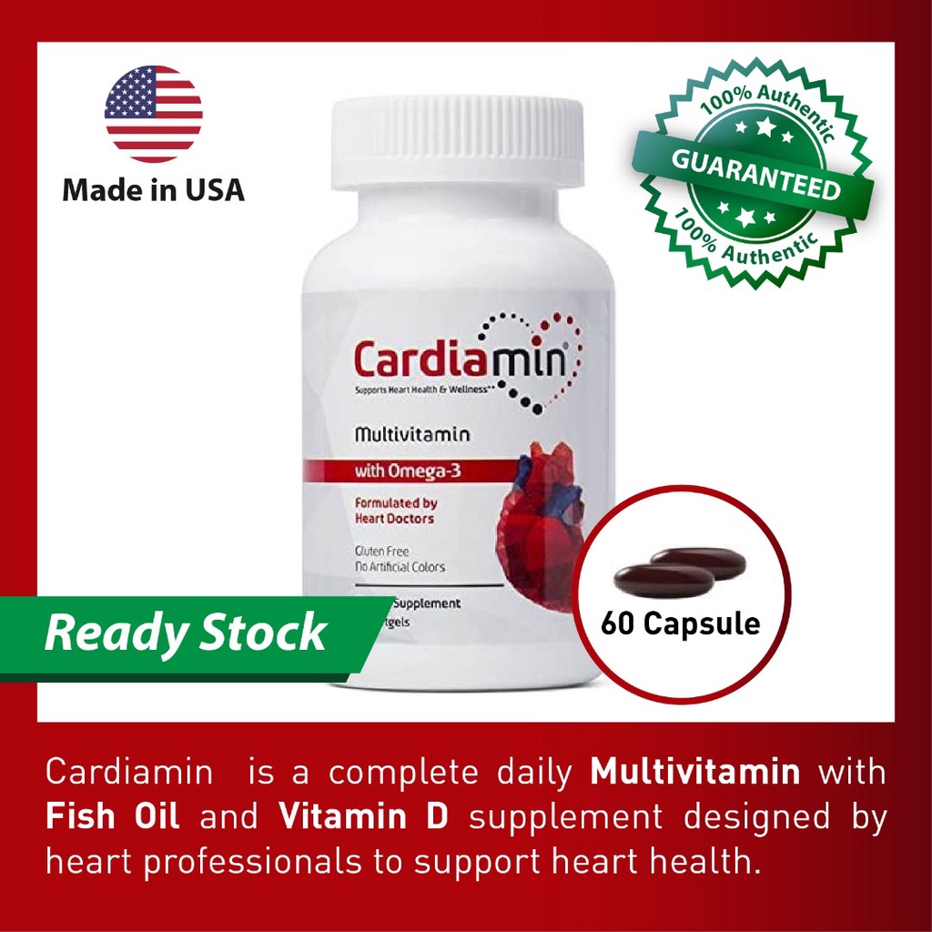Cardiamin with Omega 3 Heart Health Wellness Cardio daily supplement ...