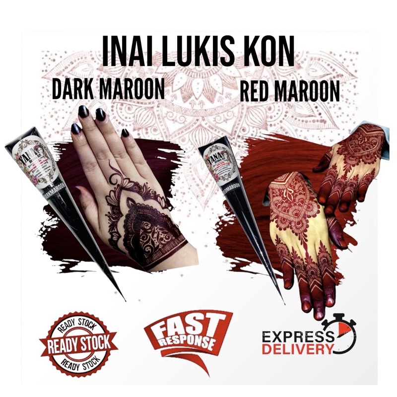 🔥INAI LUKIS/INAI UKIR DARK MAROON & RED MAROON 🔥 | Shopee Malaysia