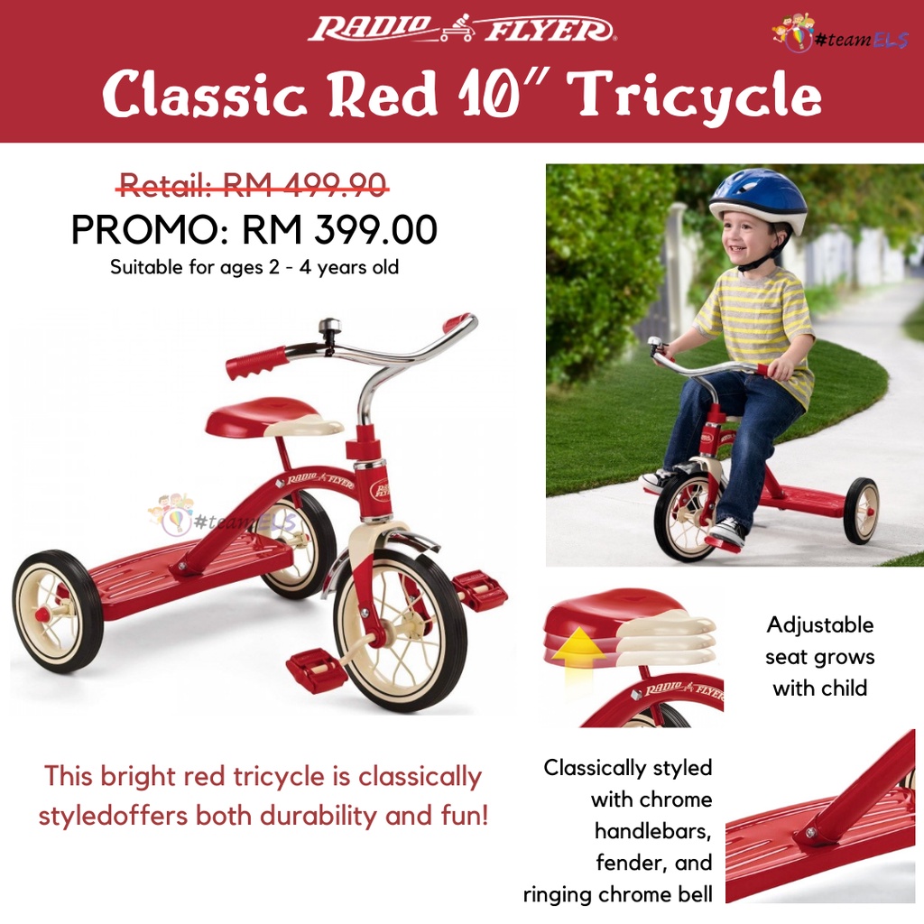 Radio Flyer Classic Red 10″ Tricycle | Shopee Malaysia
