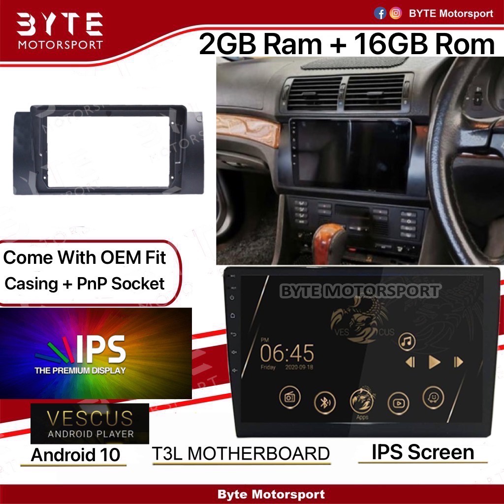 🦂VESCUS 🦂[2+16] 🇲🇾 Android Player For BMW E39/E53 🎁Free AHD Camera🎁 T3L ...
