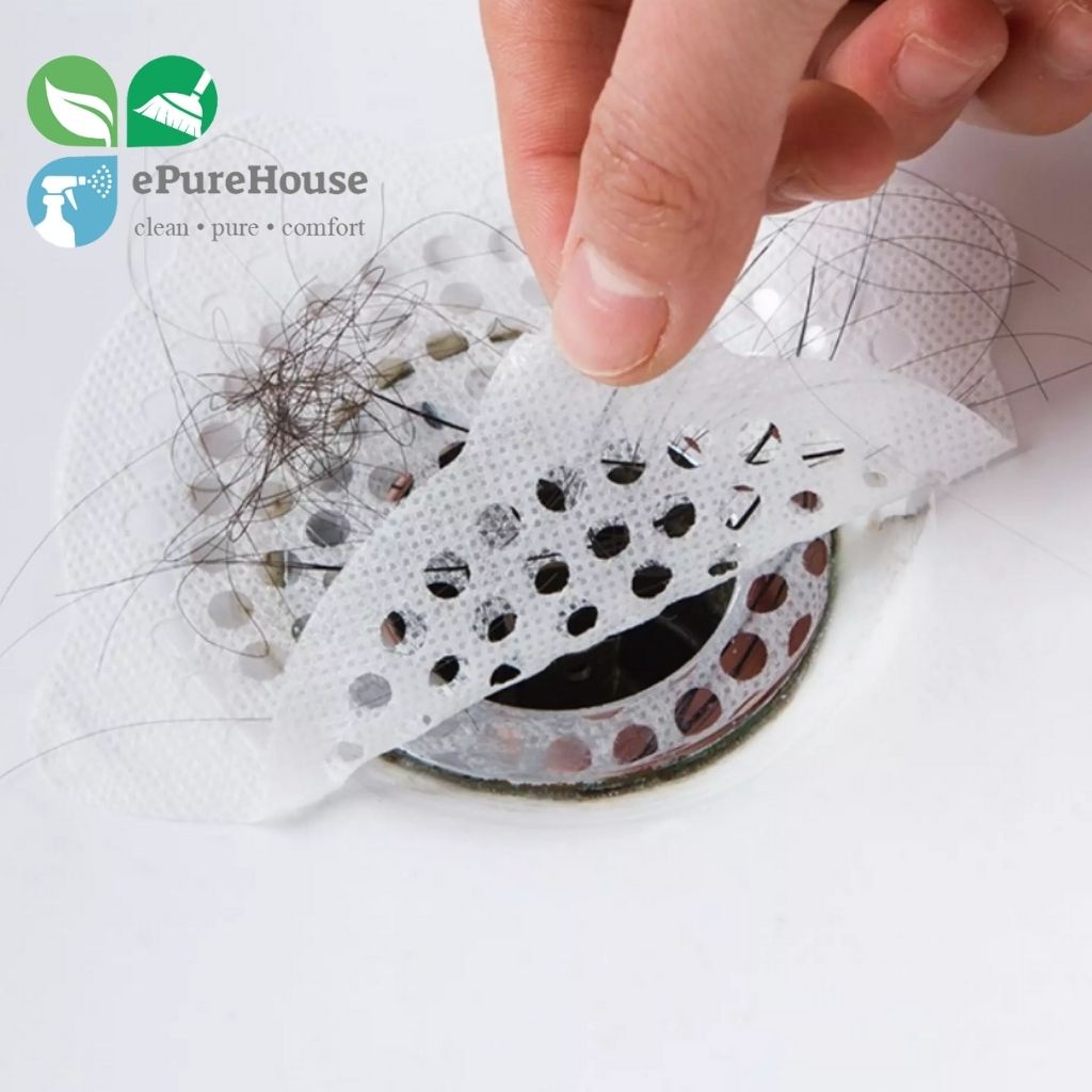 ePureHouse 12Pcs Disposable Sink Filter Shower Drain Stickers Drain ...