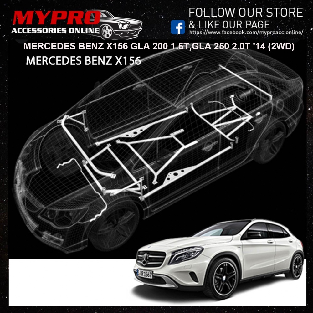MERCEDES BENZ X156 GLA 200 1.6T,GLA 250 2.0T '14 (2WD) 100%Original Ultra Racing Bar (FULL SET ...