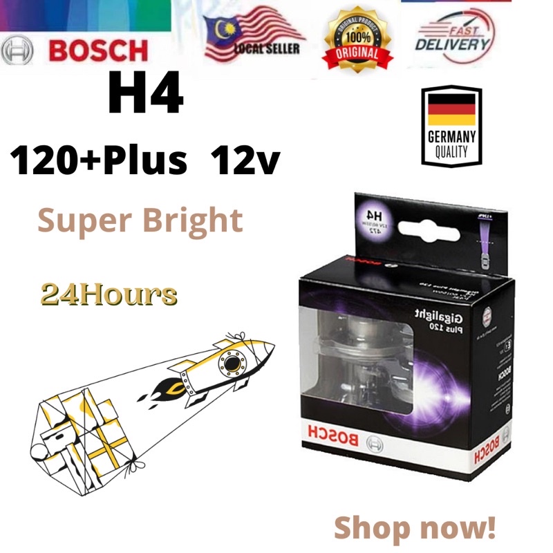 Bosch Germany Halogen Bulb Car Headlight H1 H4 Car Mentol Kereta Car ...