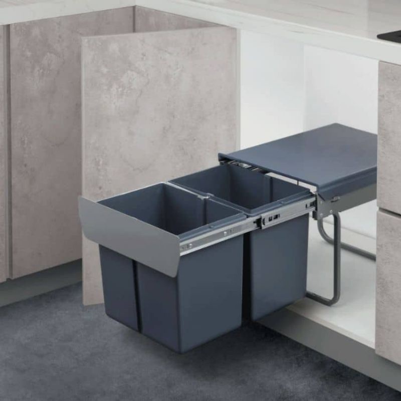 🇲🇾Ready Stock Kitchen Cabinet Bottom Mounted Bin wt Soft Close Sliding ...