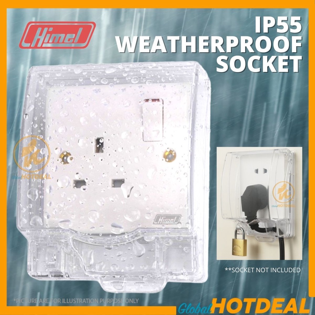 HIMEL IP55 Outdoor Weatherproof Cover Socket Single Socket Waterproof ...
