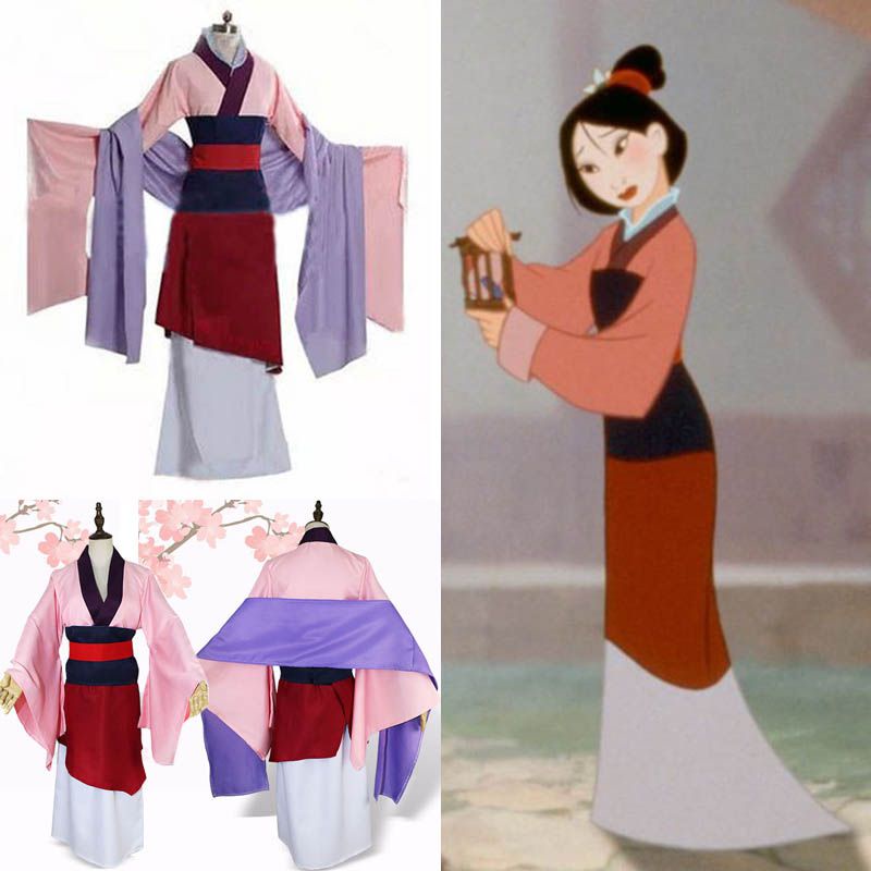 Mulan Elegant Traditional Kimono Dress Complete Cosplay Costume Dress ...