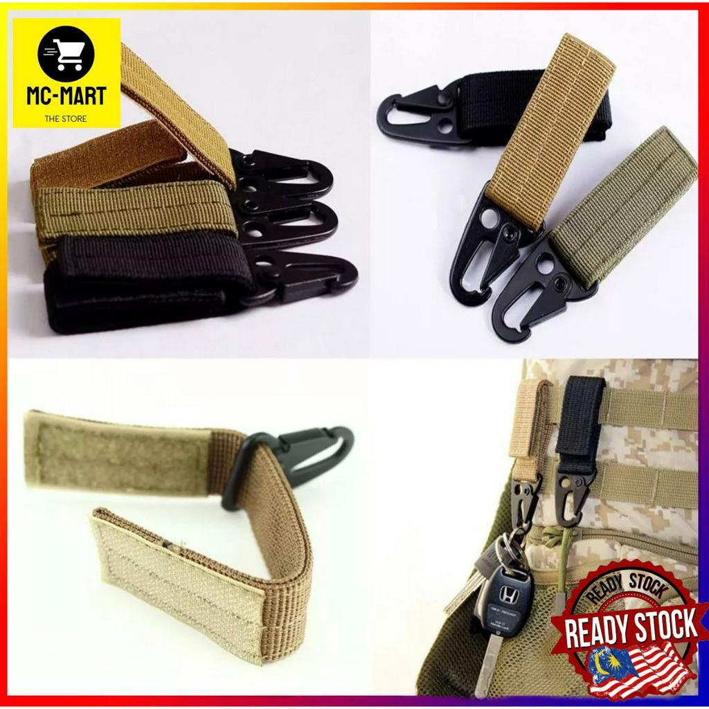 Molle Nylon Metal Light Velcro Belt Clip Key Hook Webbing Backpack ...
