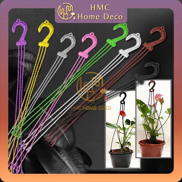 HMC H 50CM OCTO PLASTIC FLOWER POT HANGER PLANTS HANGING GARDENING POTS ...