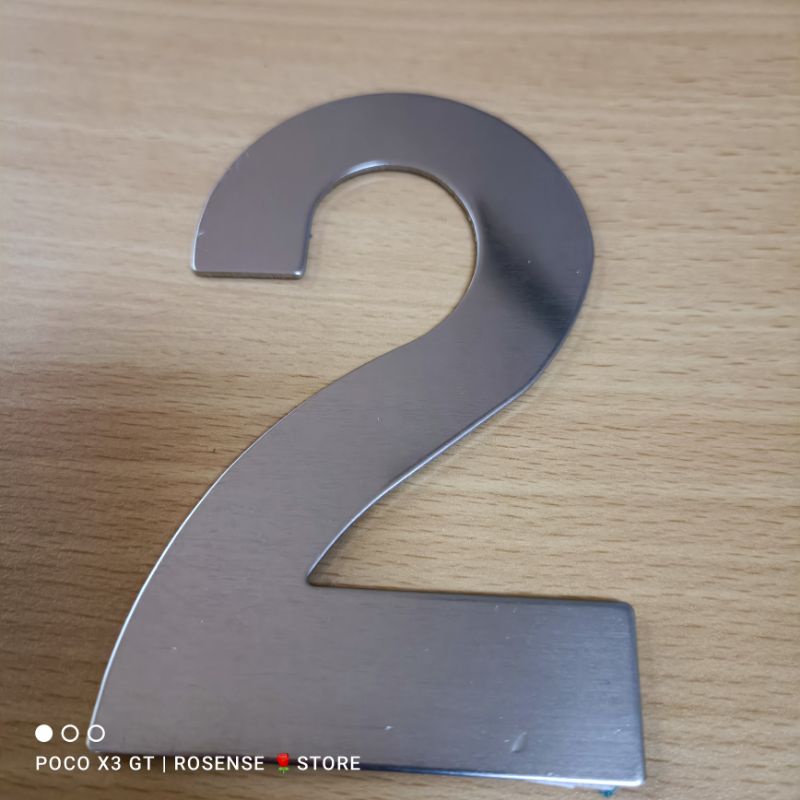 12cm height Stainless Steel House Numbering Shop Number Plate Silver ...