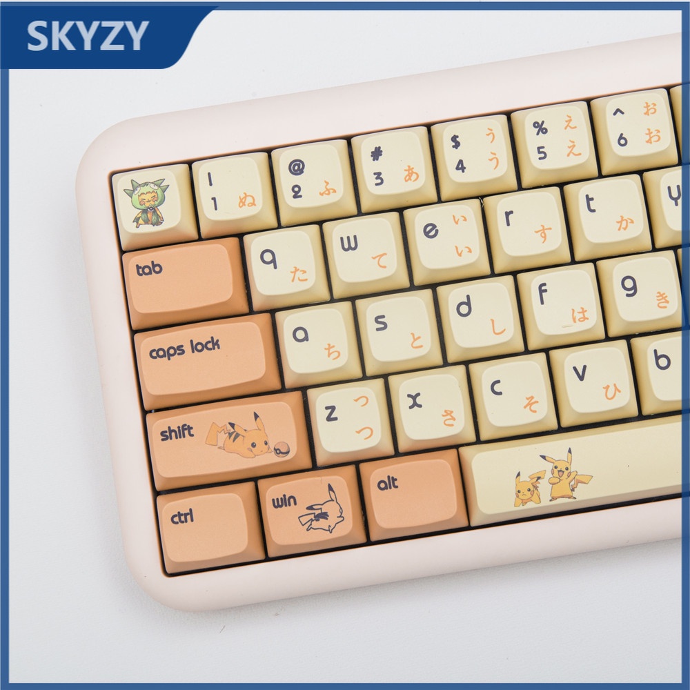 136 Keys Pikachu Keycaps XDA Profile Pokémon Anime PBT Dye Sub ...