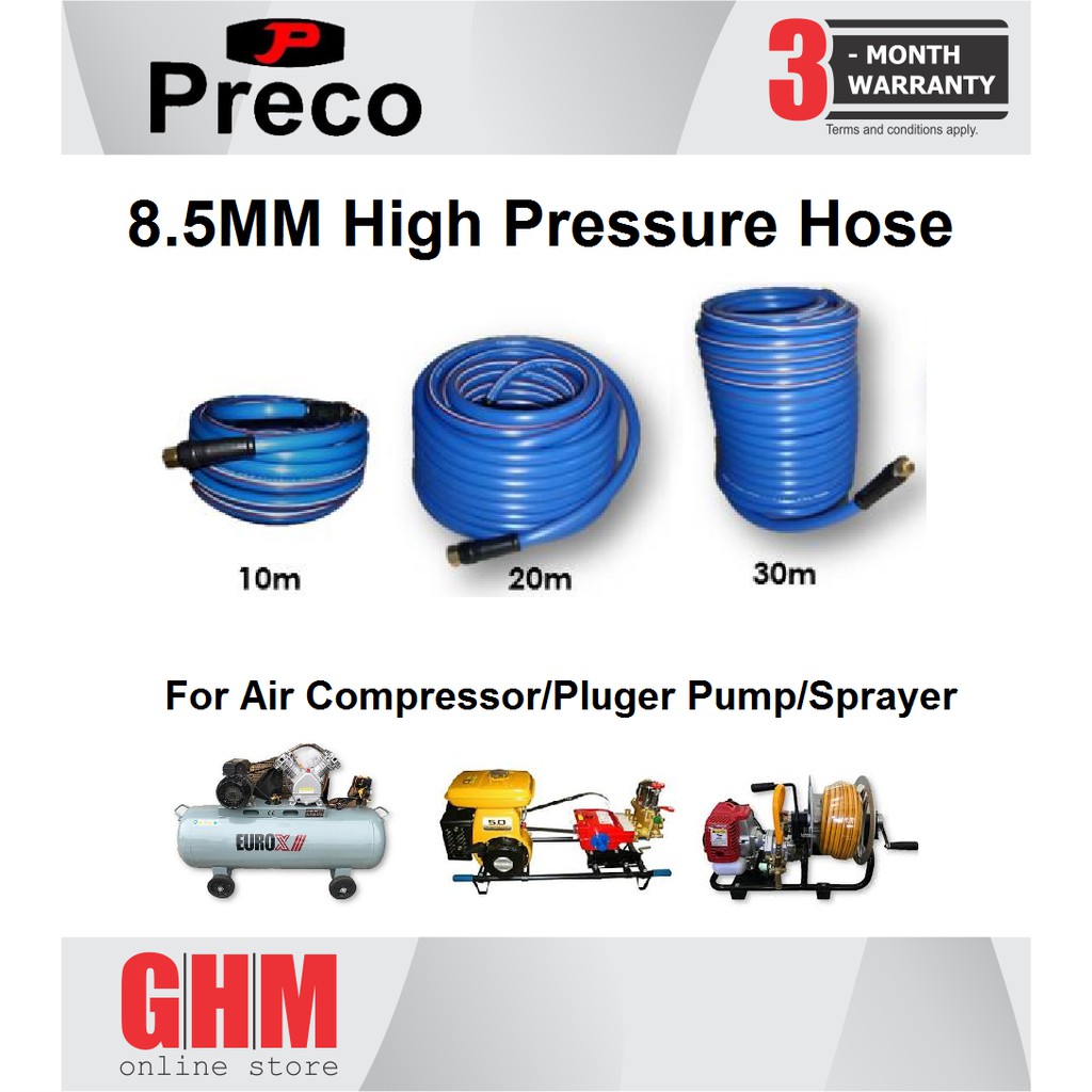 5/16 8.5mm 30M High Pressure Hose Water Plunger Pump Power Sprayer Air ...