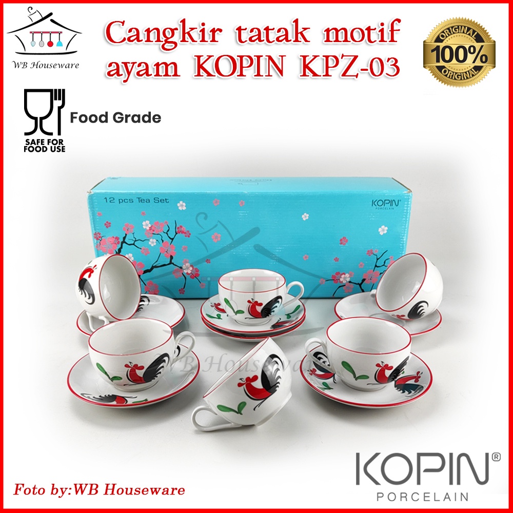 Cup set 6 Pairs Of Rooster motif/tea set cup and saucer coffee set KPZ ...