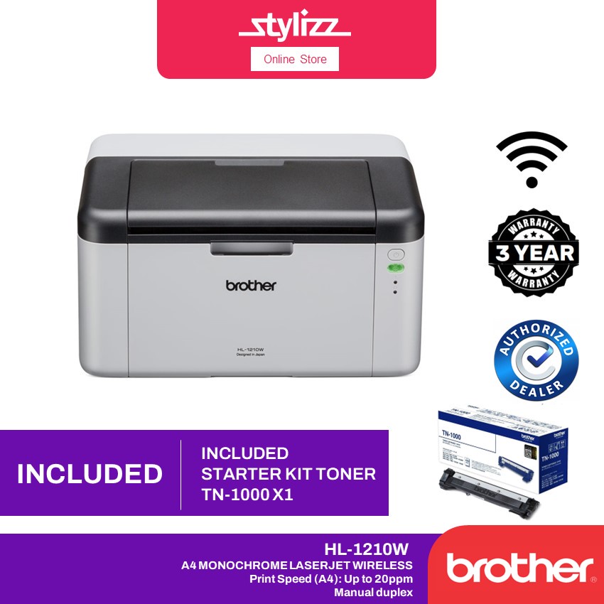 BROTHER HL-1210W MONOCHROME LASERJET PRINTER ( A4 , WIRELESS PRINTING) / HL-1110 WIRED A4 ...