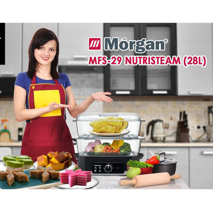 MORGAN 28L 2-TIER NUTRISTEAM FOOD STEAMER (READY STOK) | Shopee Malaysia