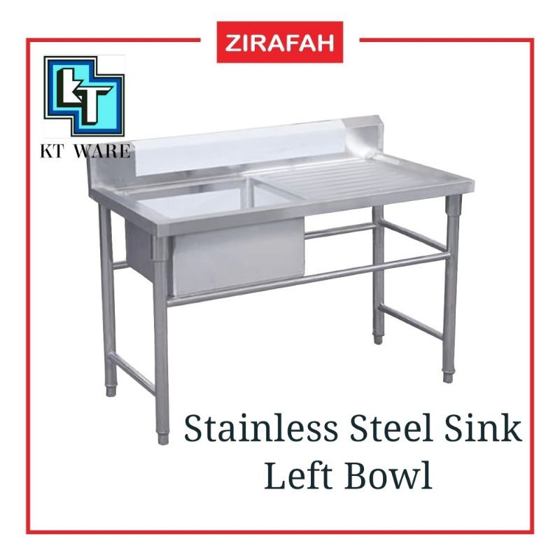 1.KT WARE Zirafah Stainless Steel Single Bowl Sink With Drainboard ...
