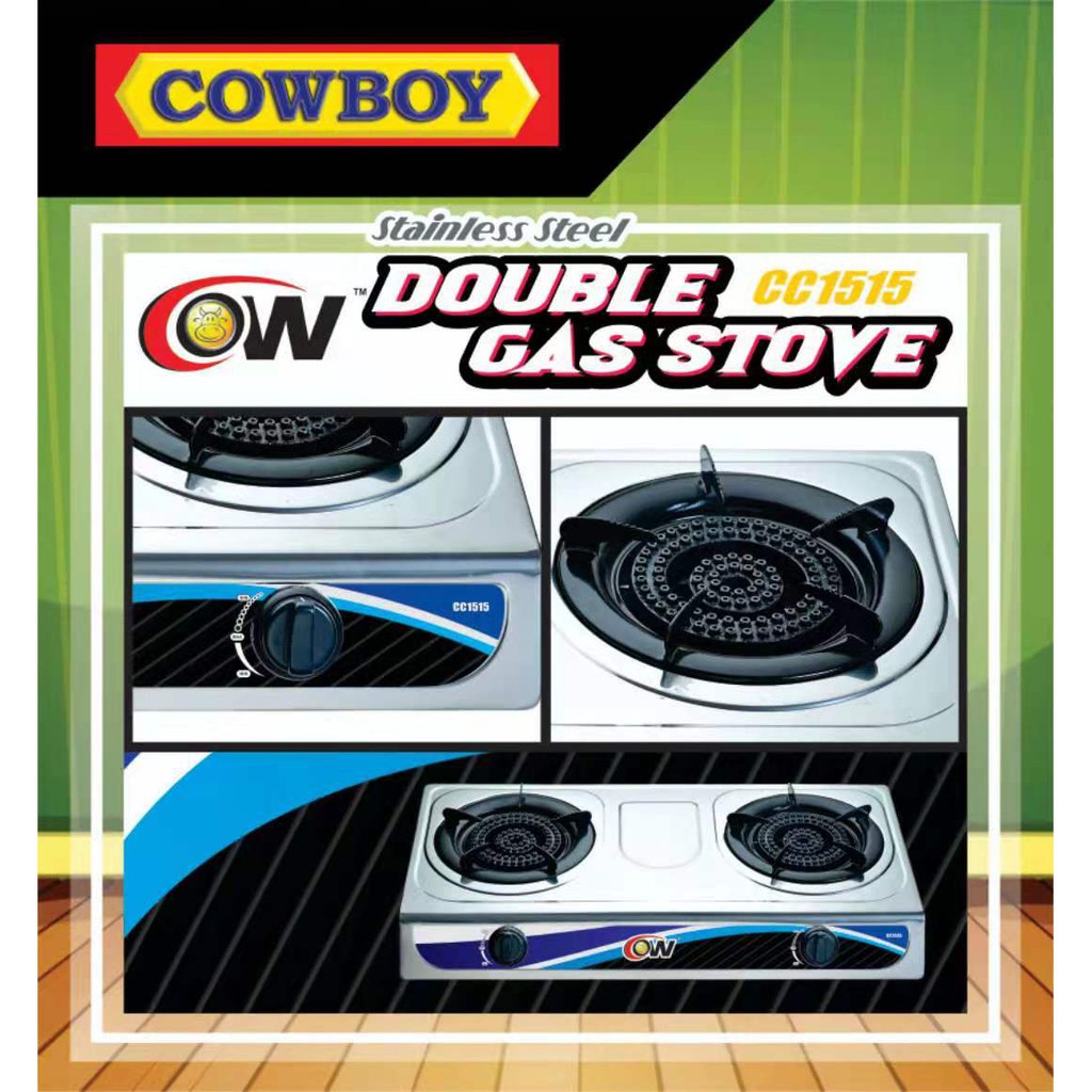 dapur gas stainless steel﹢ Cowboy COW Stainless Steel Double Burner Gas ...