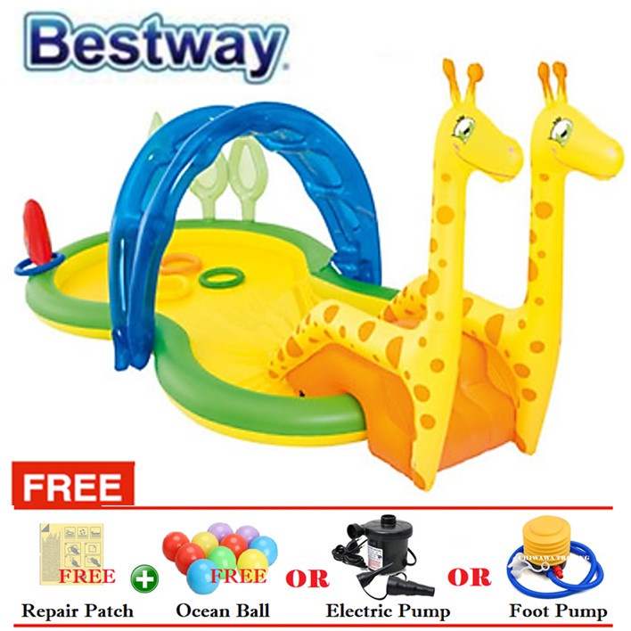 PROMOTION 53060 Inflatable Swimming Pool Kid Giraffe Playground Slide ...