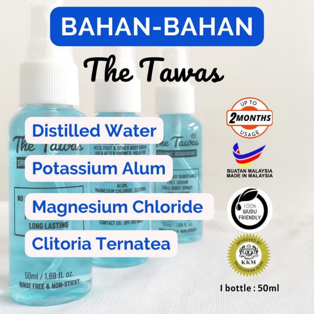 Ubat Ketiak Organic Deodorant Natural The Tawas 50ml Spray Hilang Bau ...