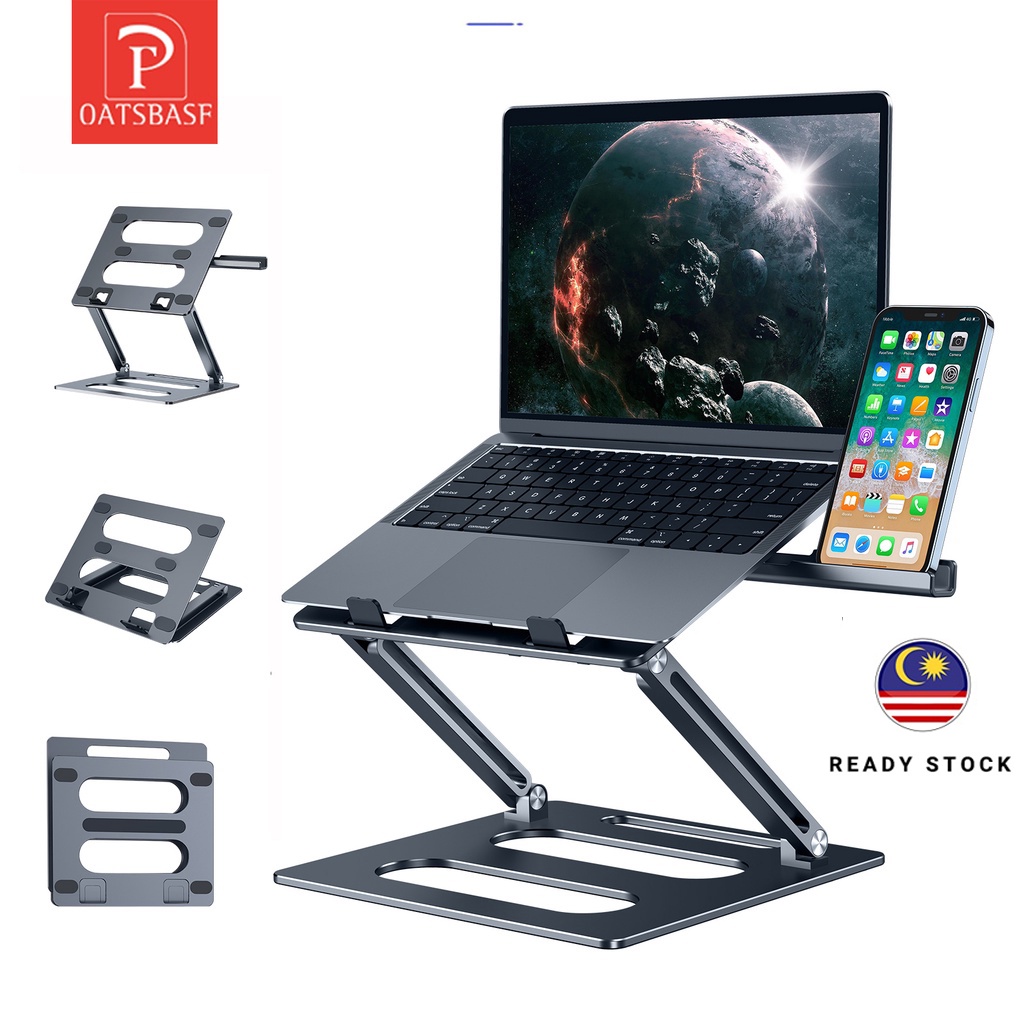 OATSBASF Z08 Portable Aluminum Laptop Stand With Dual-Screen Phone ...