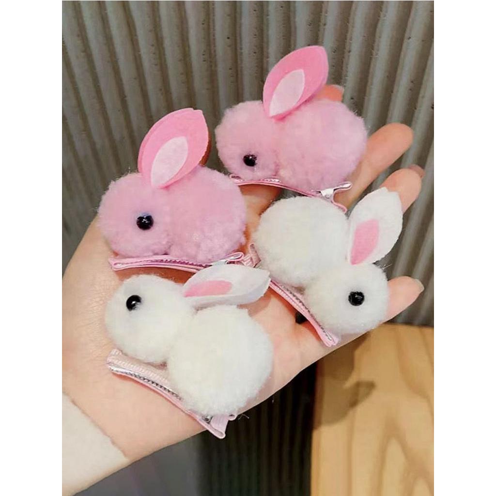 Children Fur Ball Rabbit Ears Plush Cute Hair Clip Headdress-Children ...