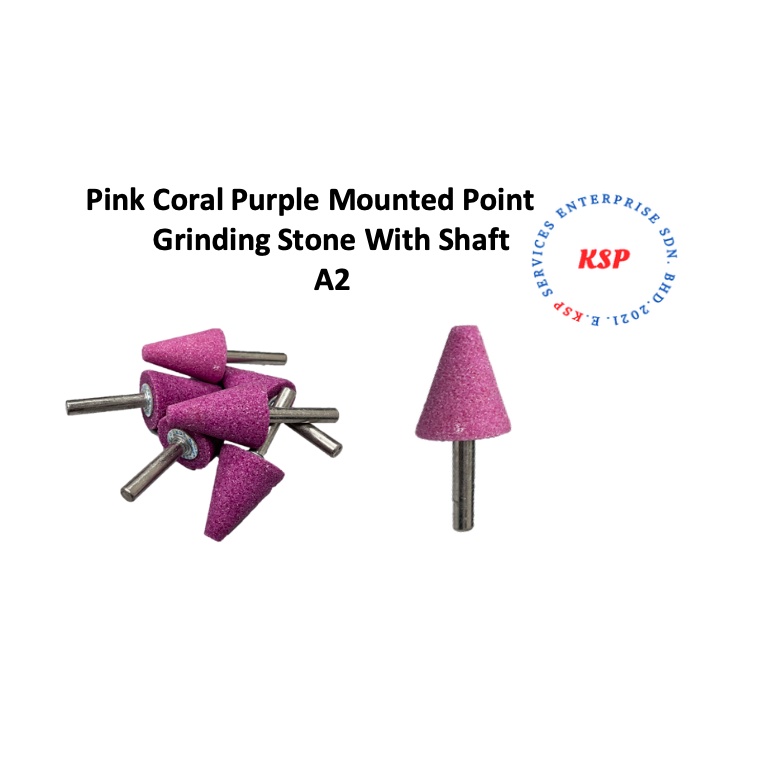 [Ready Stock] A2 Pink Coral Purple Aluminium Abrasive Mounted Point Grinding Sharpening Stone ...