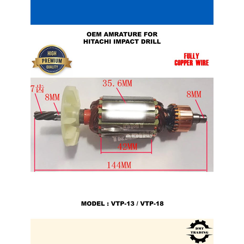 OEM Hitachi/ Hikoki Armature Spare Part for Power Tools PDA100/G18SE2 ...