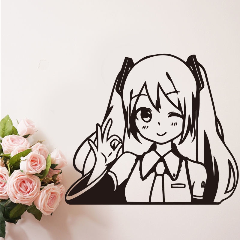 MIKU Anime PC Case Stickers Cartoon Waterproof Computer Host Decal ...