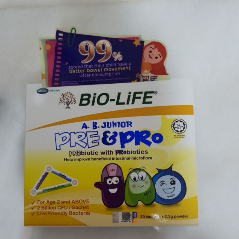 Bio-Life AB Junior Pre & Pro Sachets 10s (Expiry Date:07/2025) | Shopee ...