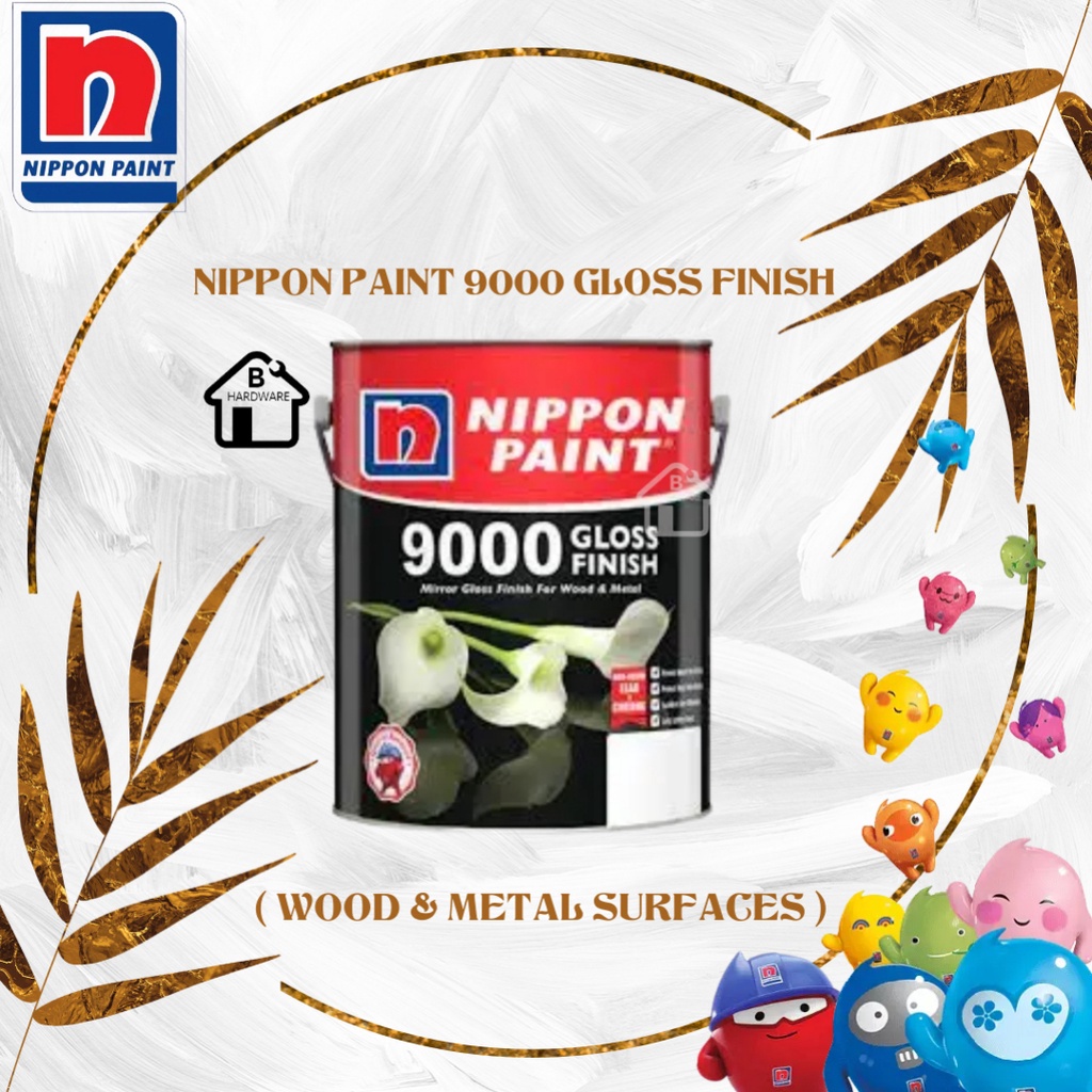 NIPPON PAINT 9000 Gloss Finish 1L White Wood And Metal White Oil Based ...