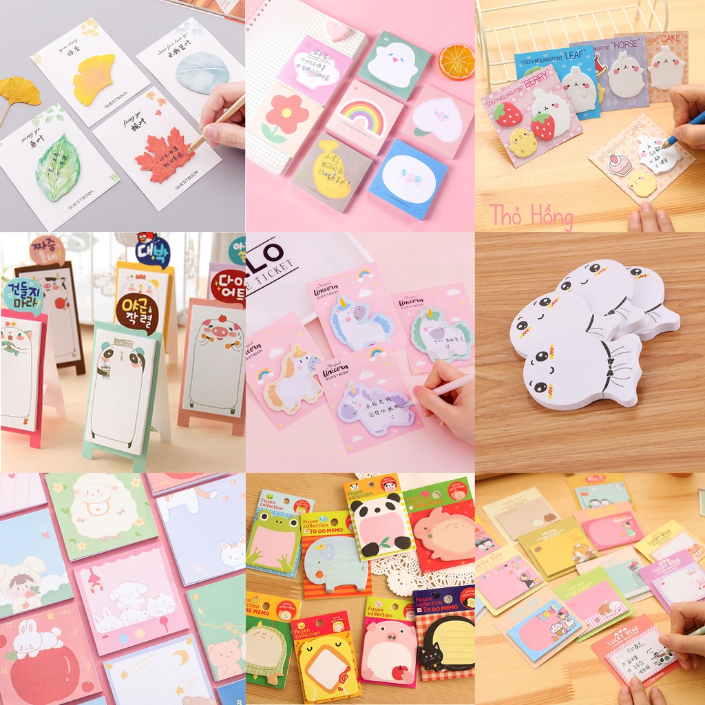 30 cute sticky notes with many pictures, 25-100 sheets | Shopee Malaysia