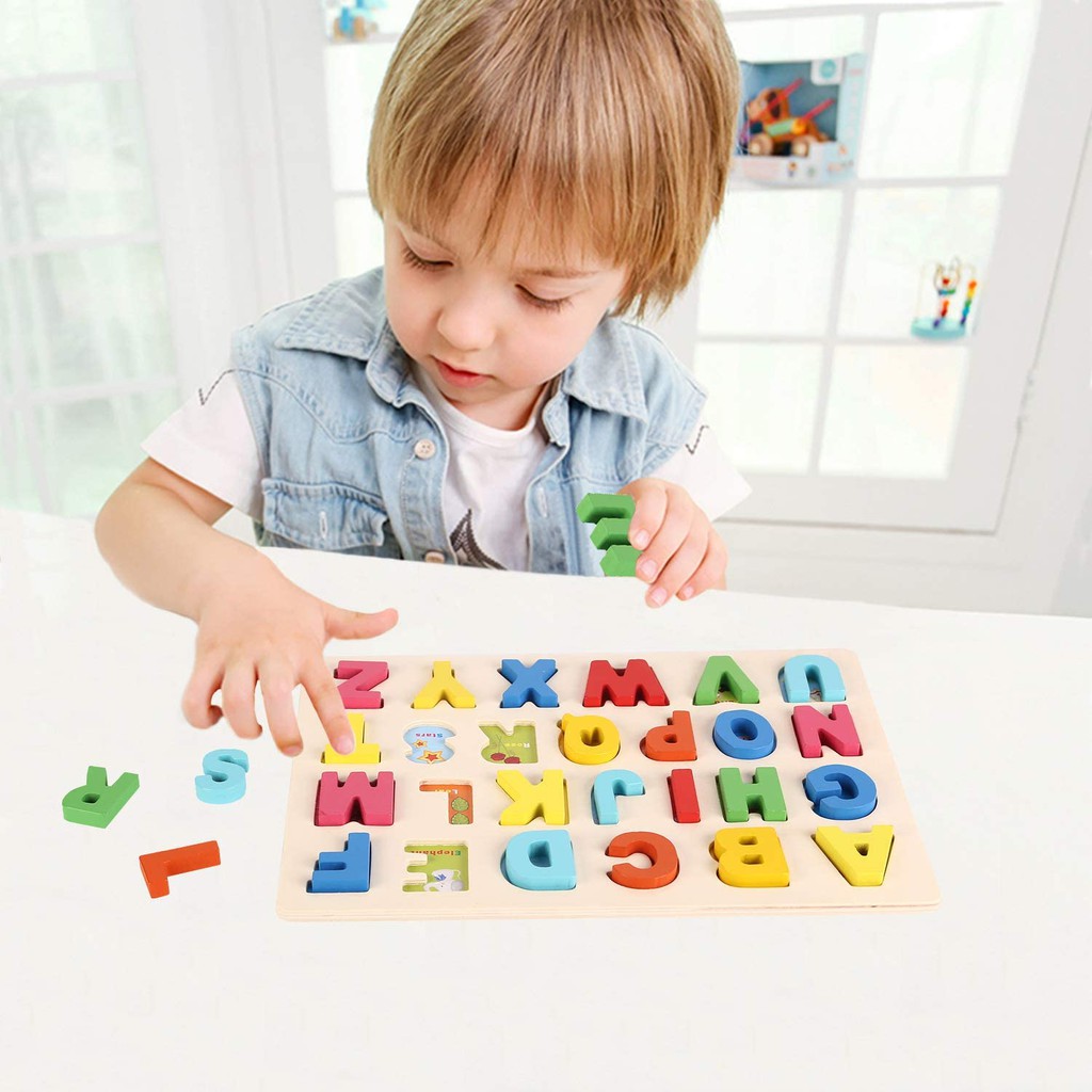 Alphabet Puzzles for Kids Ages 3-5, Preschool Boys & Girls ABC Wooden ...
