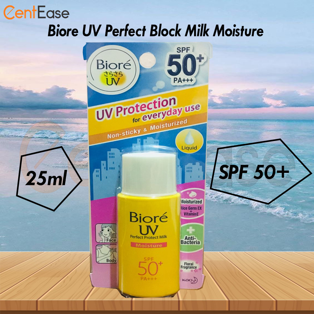 Biore UV Perfect Block Milk Moisture 25ml Daily Sunscreen | Shopee Malaysia