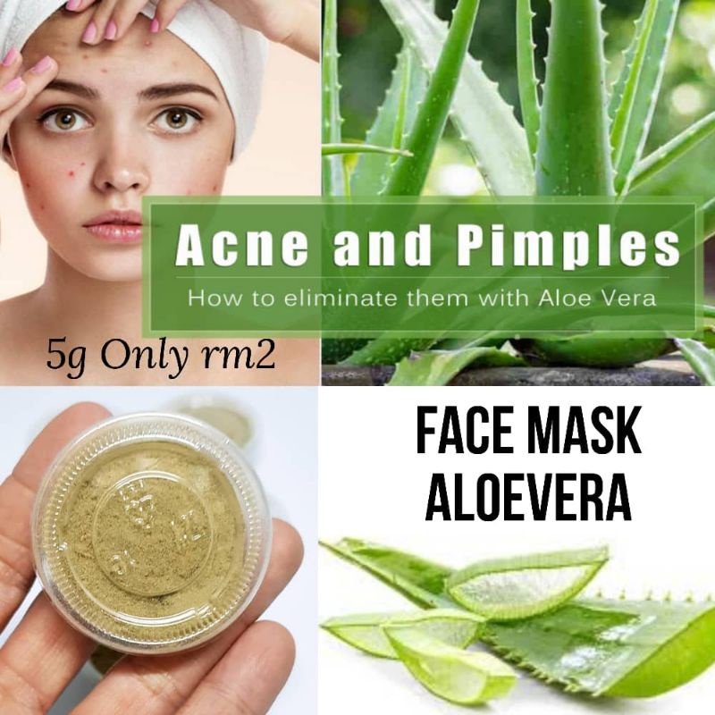 Aloevera Powder Mask 5g/ Whitening/ Sunburn Skin/ Soothing/ Repair Skin ...