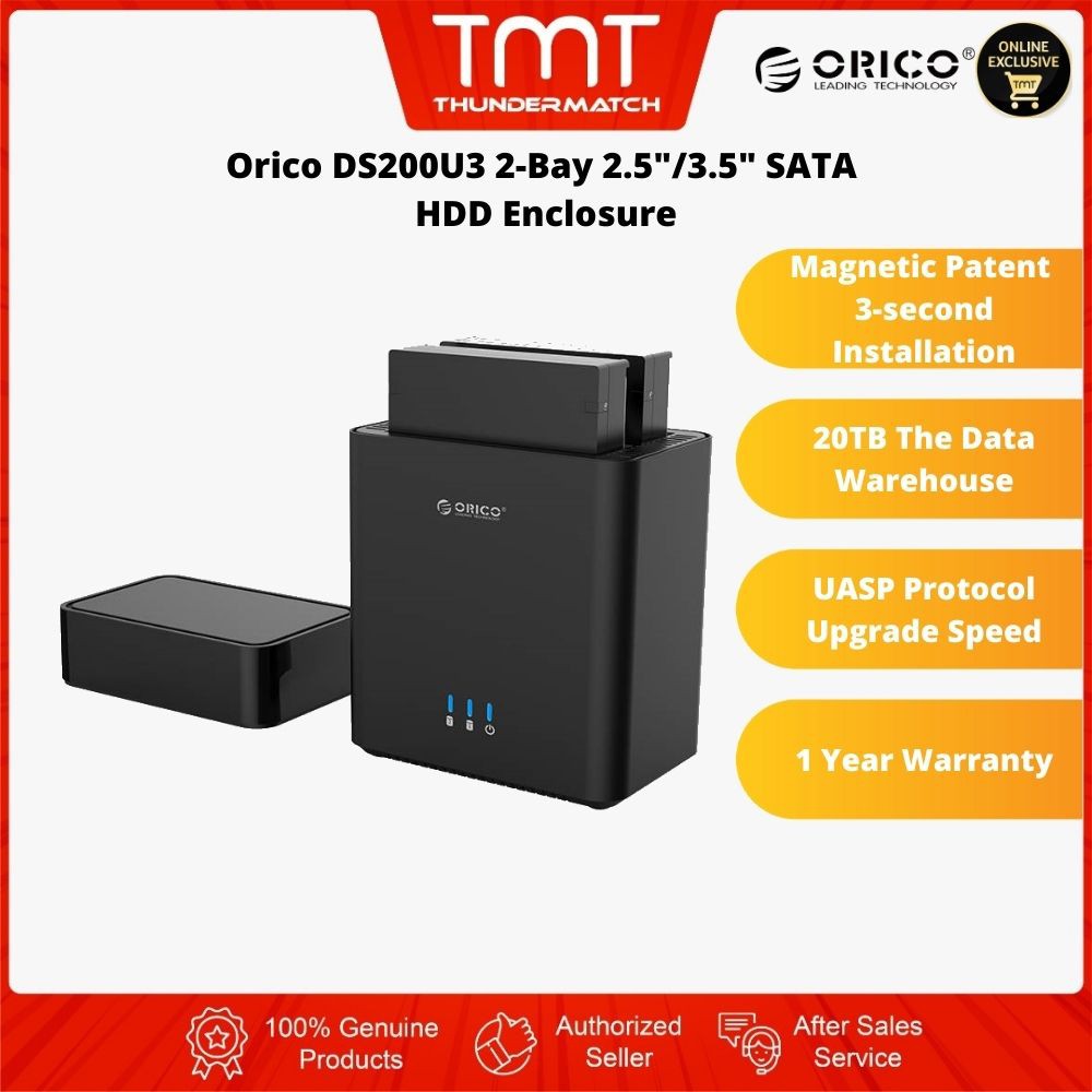 Orico 2-Bay SATA HDD Enclosure (2.5"/3.5") DS200U3 | Shopee Malaysia