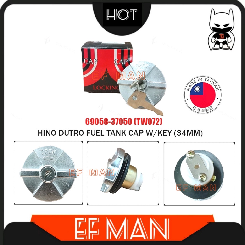 HINO DUTRO TOYOTA DYNA LH80 HILUX LN106 DIESEL FUEL TANK CAP 34MM WITH ...