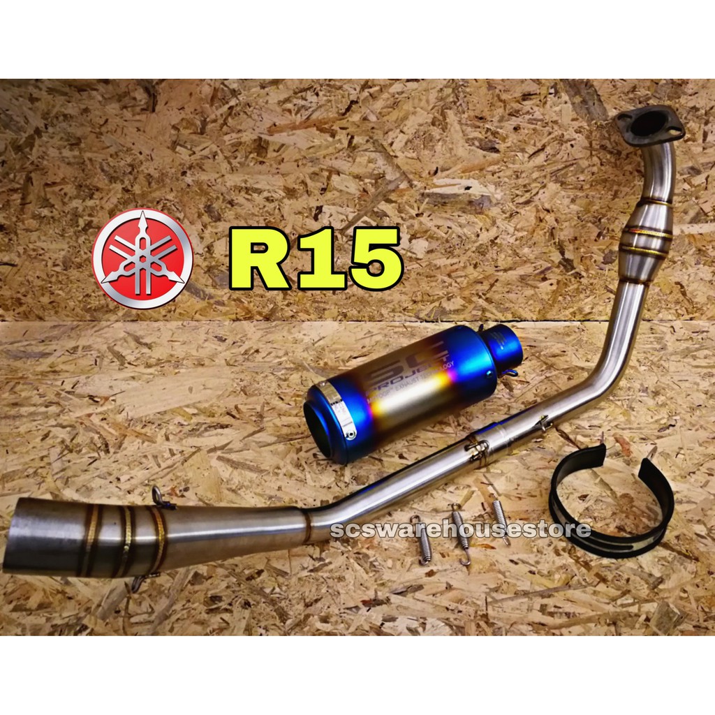 Yamaha R15 / MT15 / R15M Full System Exhaust Stainless Steel Power Boom ...