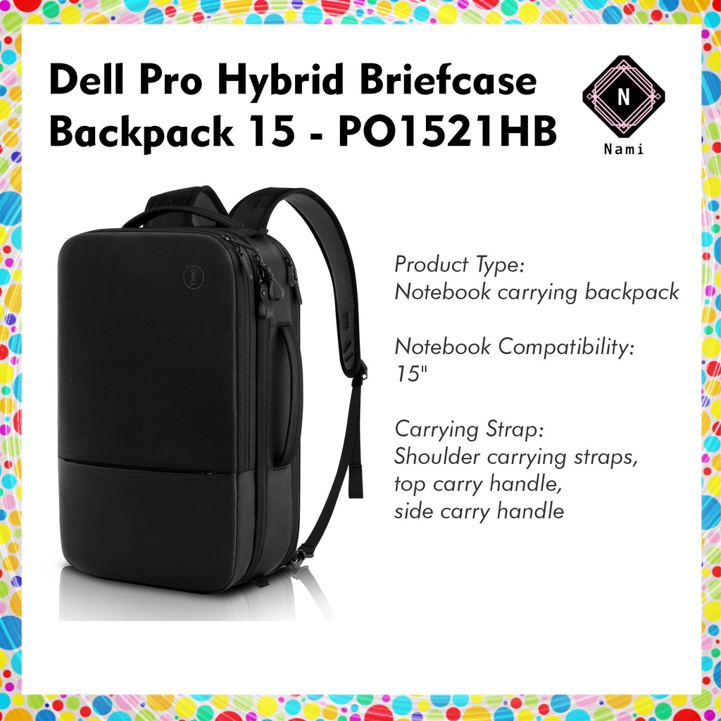 Dell Pro Hybrid Briefcase Backpack 15 - PO1521HB | Shopee Malaysia