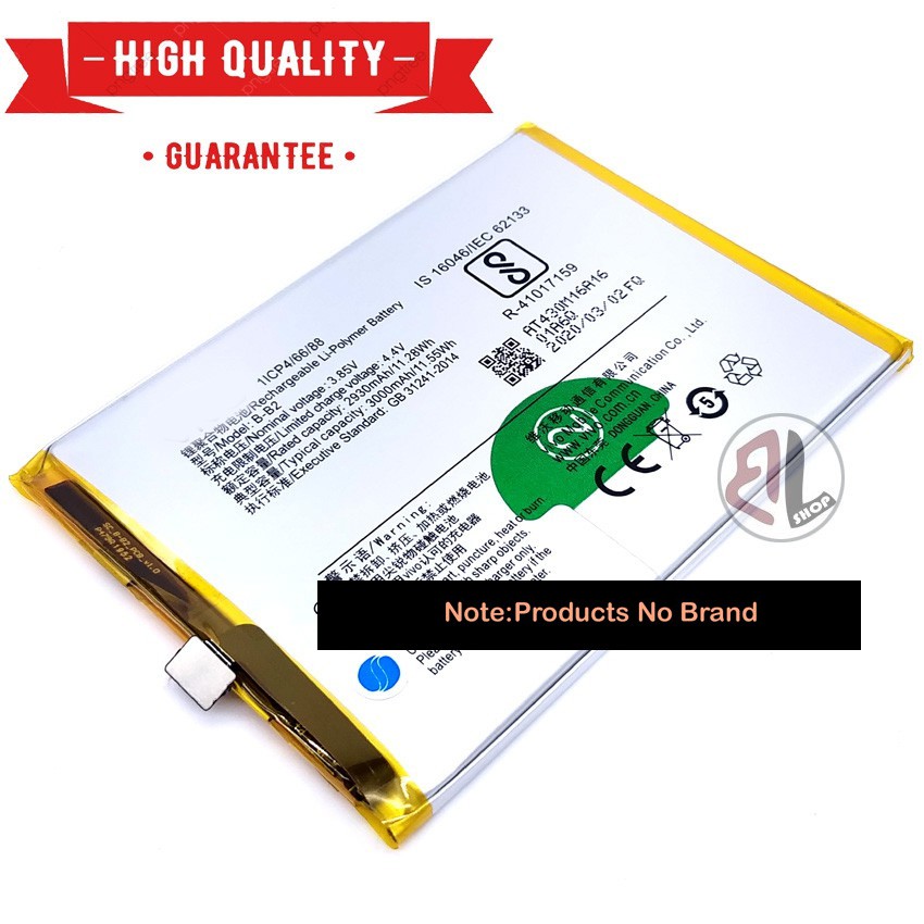 Vivo V5 / V5s / V5 / Y66 / Y65 Model: B-B2 Battery 3000mAh | Shopee ...