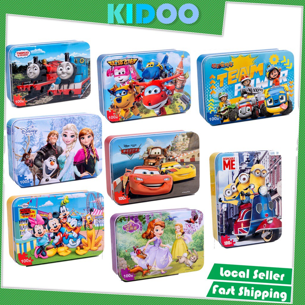 Kidoo 100pcs Cartoon Puzzle Iron Avengers Spiderman Frozen Car Thomas ...