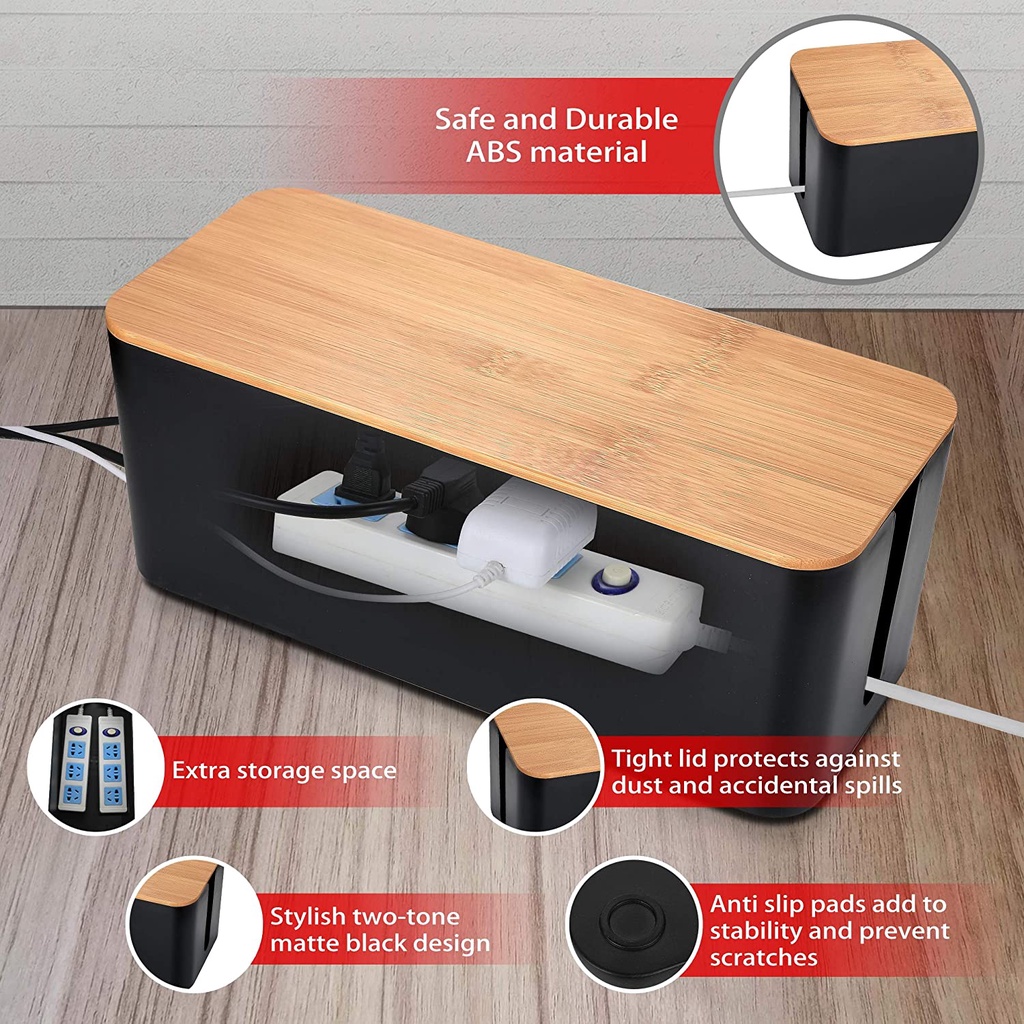 Muji Newlifestyle Wooden Cable Storage Box Dust-proof Charging Line ...